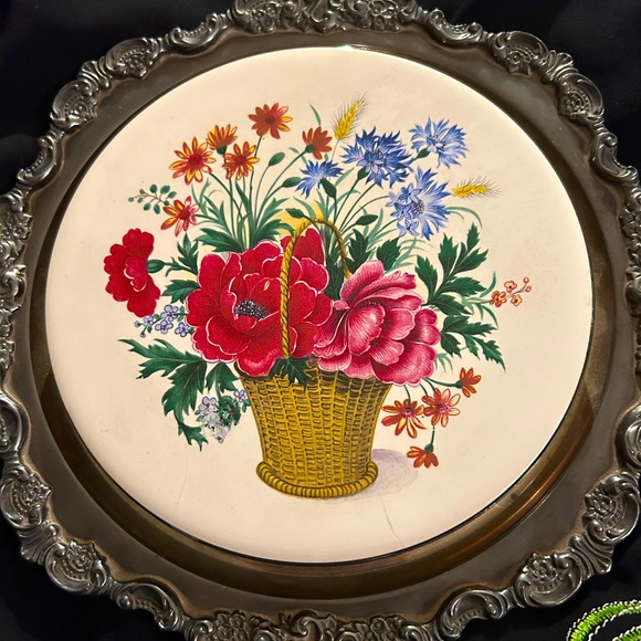 Wallace Silversmiths | Accents | Vtg Wallace Silver Plate Screen Print ...